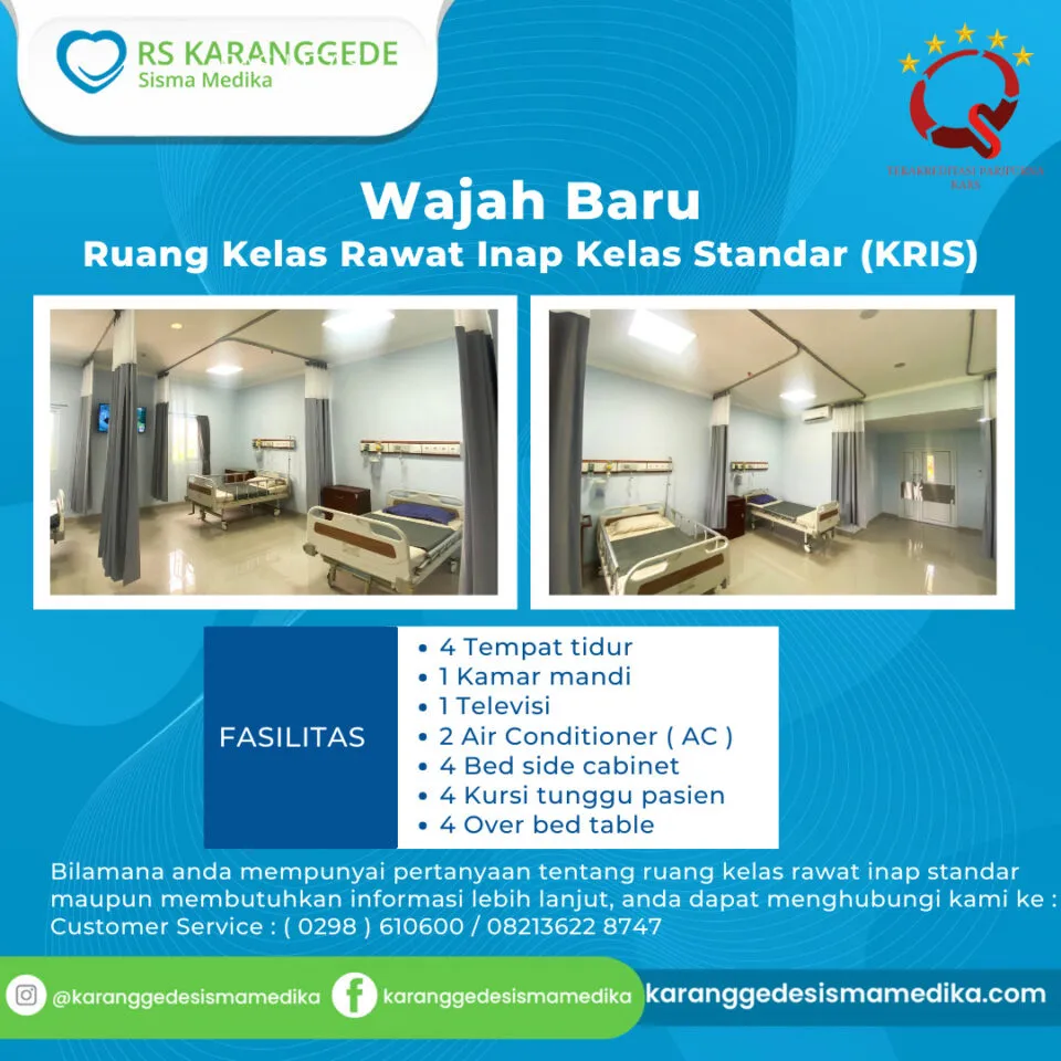 Wajah Baru Ruang Kelas Kamar Rawat Inap Standar (KRIS) - Rumah Sakit Karanggede Sismamedika